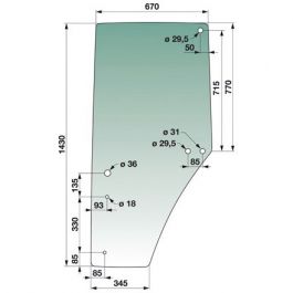 Staklo vrata lijevo John Deere L169102 - Jakopic d.o.o.